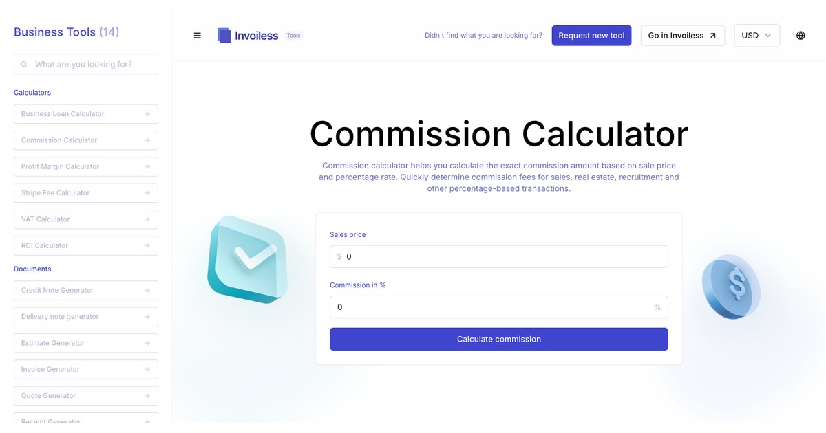 Commission Calculator | Invoiless