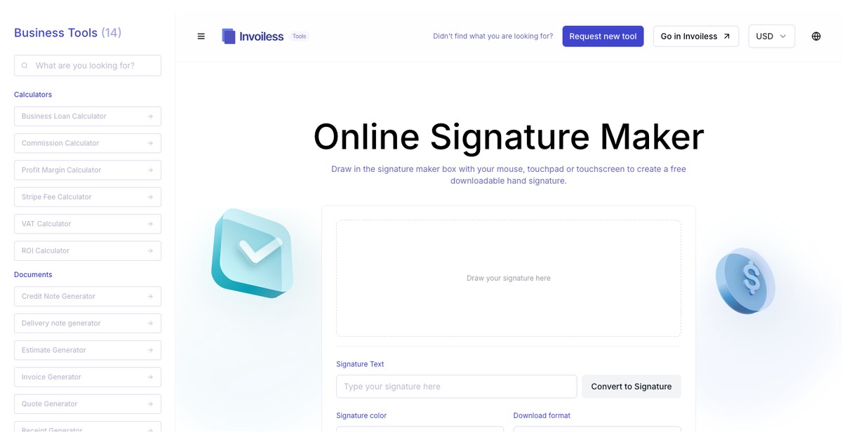 Online Signature Maker | Create Digital Signatures | Invoiless