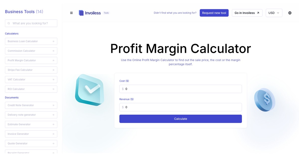 Profit Margin Calculator | Calculate Business Margins | Invoiless