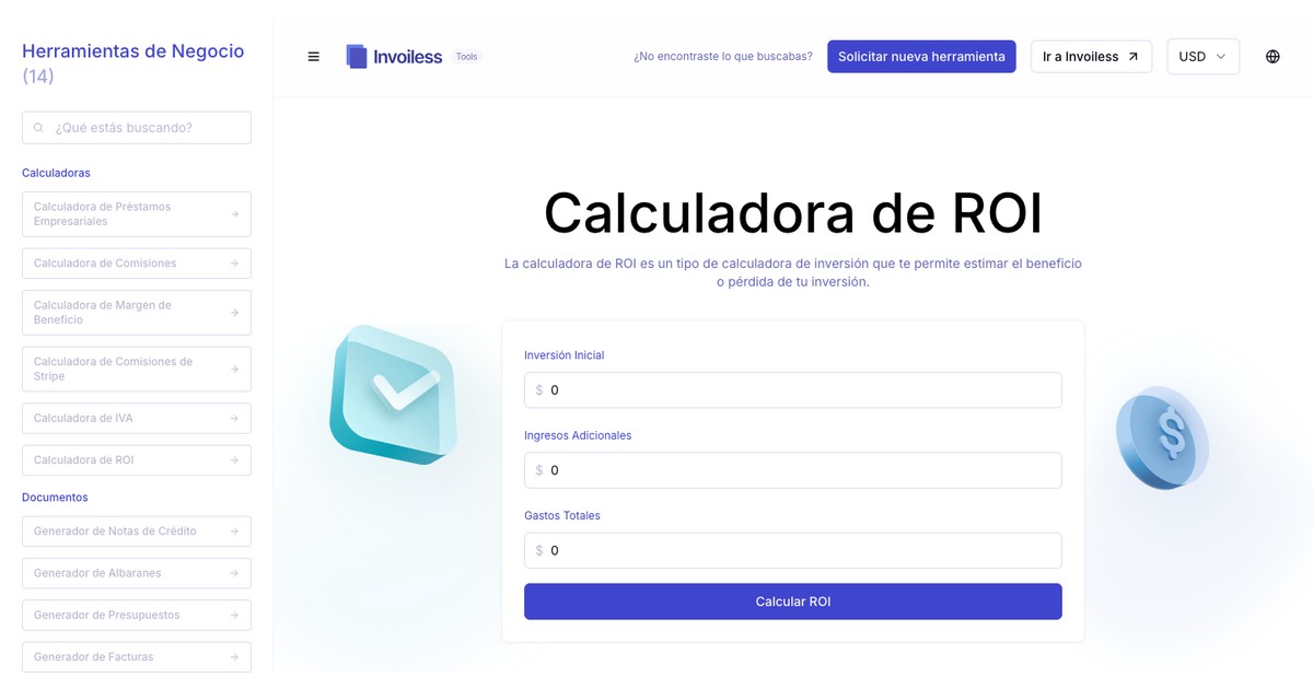 Calculadora de ROI | Invoiless